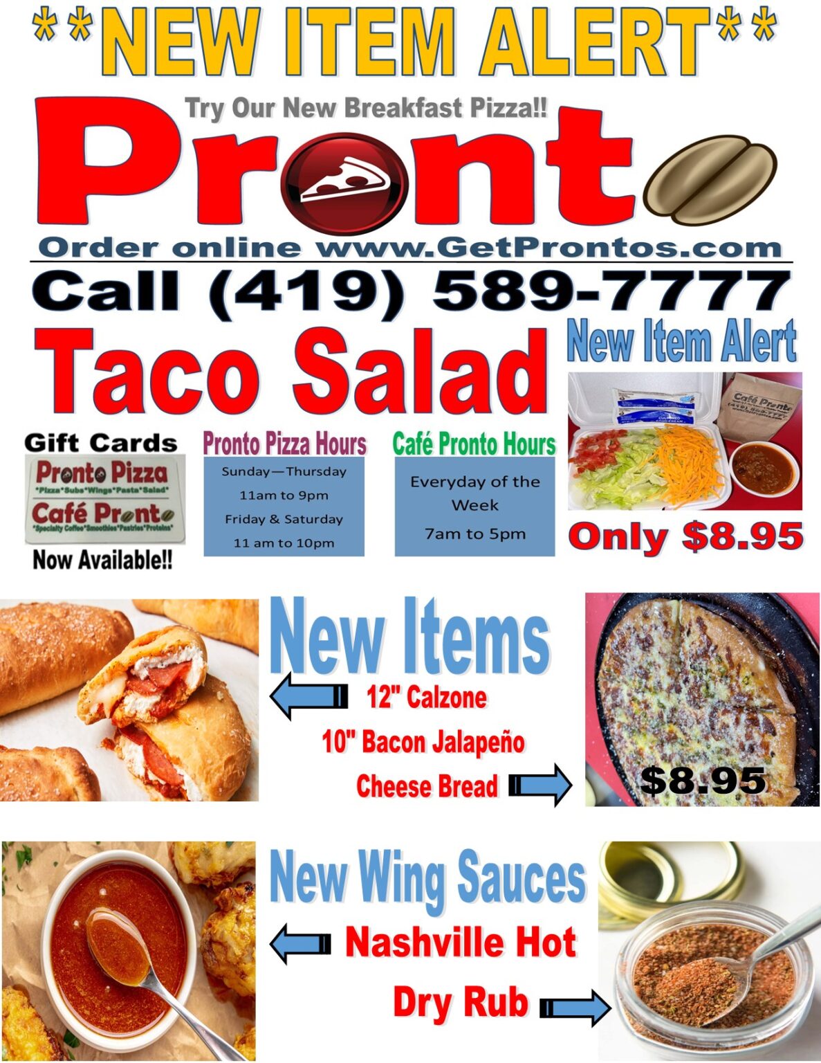Specials - Pronto Pizza Café Pronto