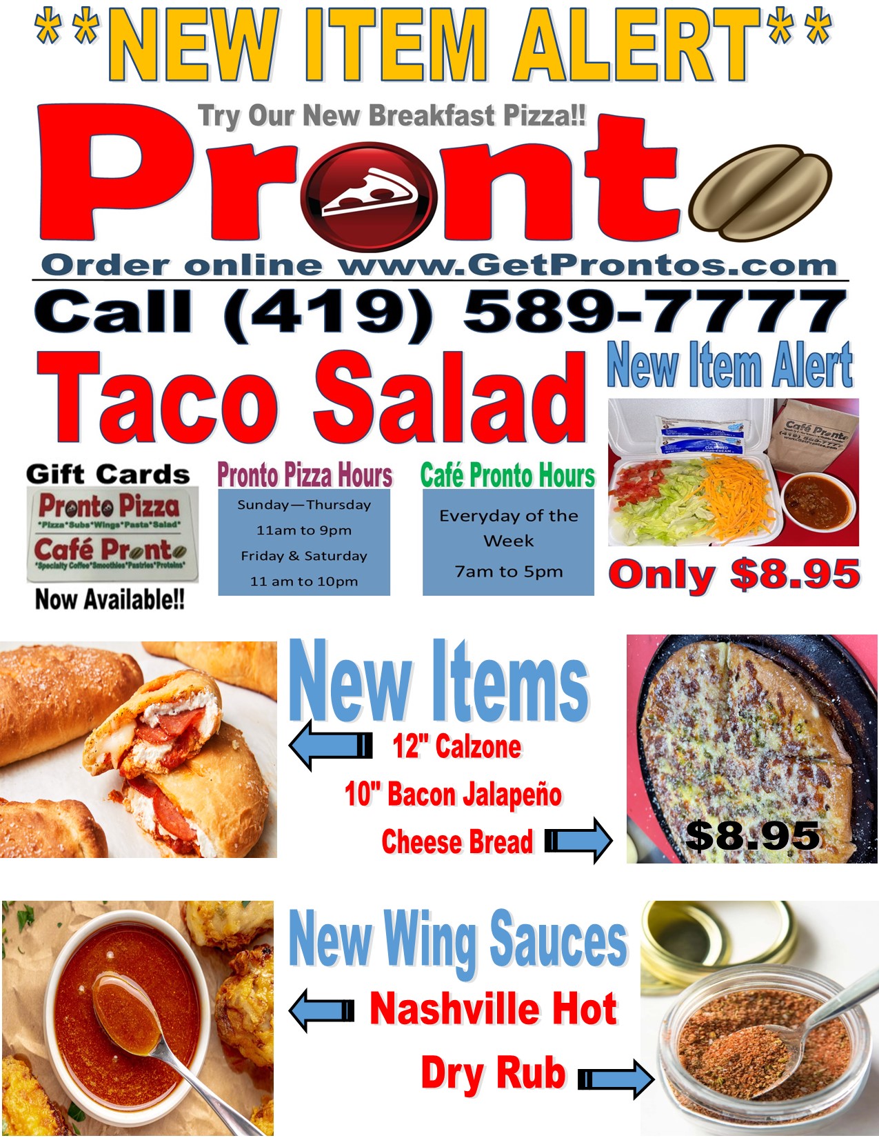 Specials - Pronto Pizza Café Pronto