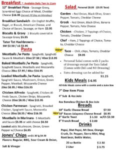 Our Menu - Pronto Pizza Café Pronto